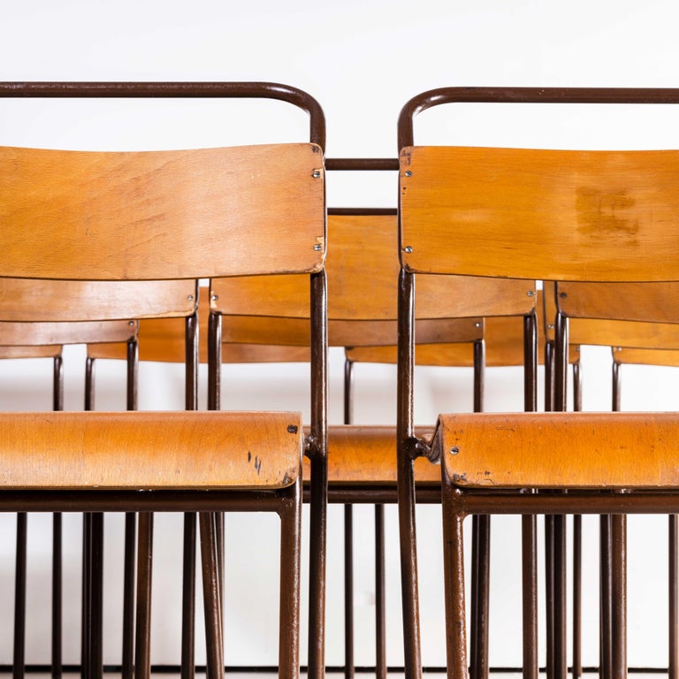 1940's Pel Tubular Metal Light Chocolate Dining Chairs, Set of Twelve ...