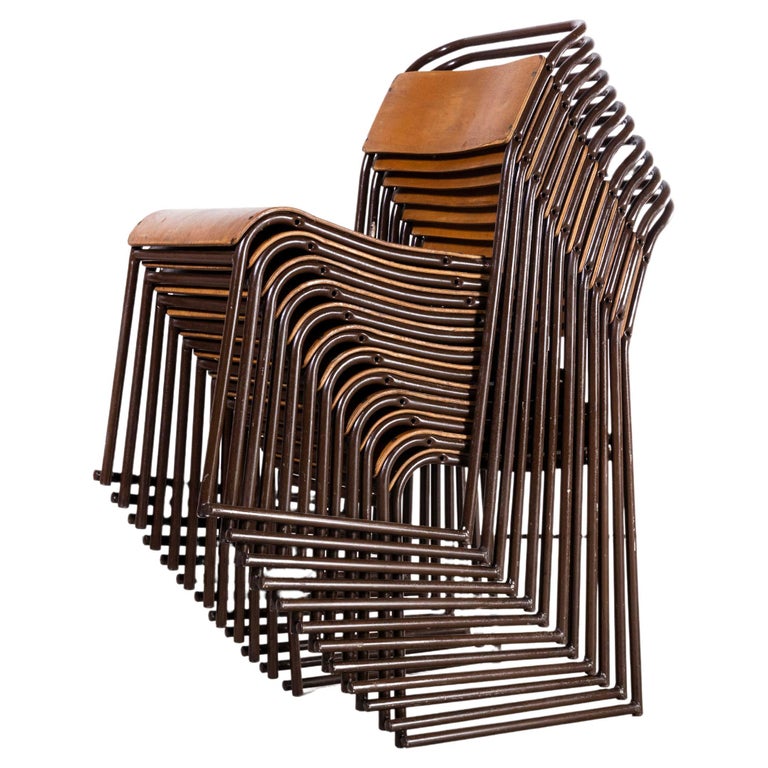 1940's Pel Tubular Metal Light Chocolate Dining Chairs, Set of Twelve ...