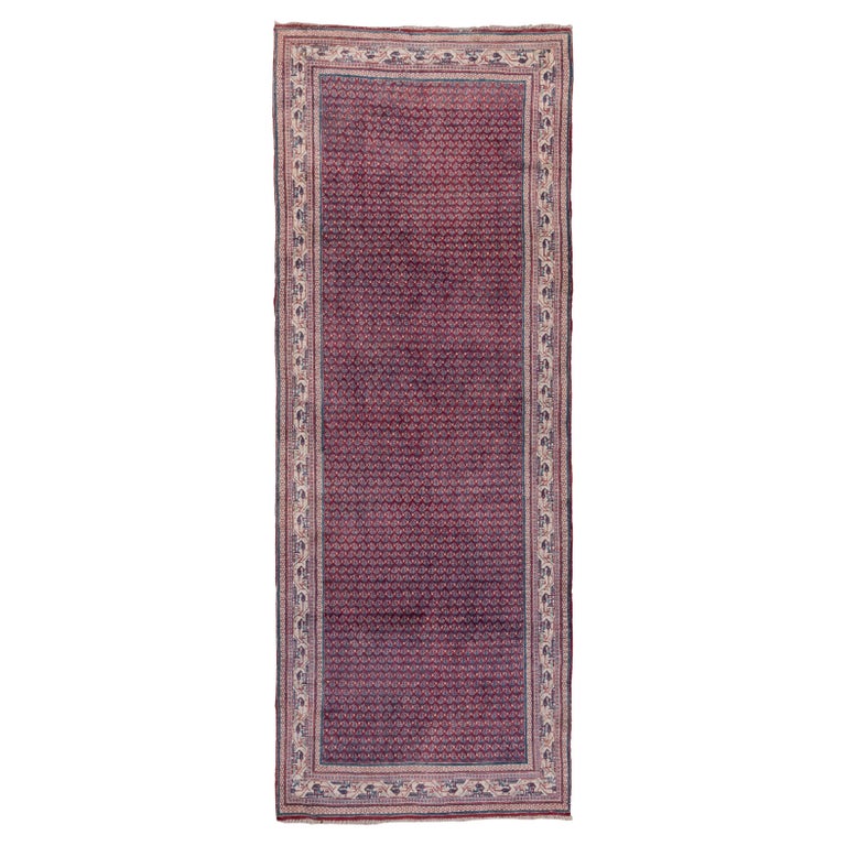 1940s Persian Saraband Wide Runner, Raspberry Paisley Field and Blue ...