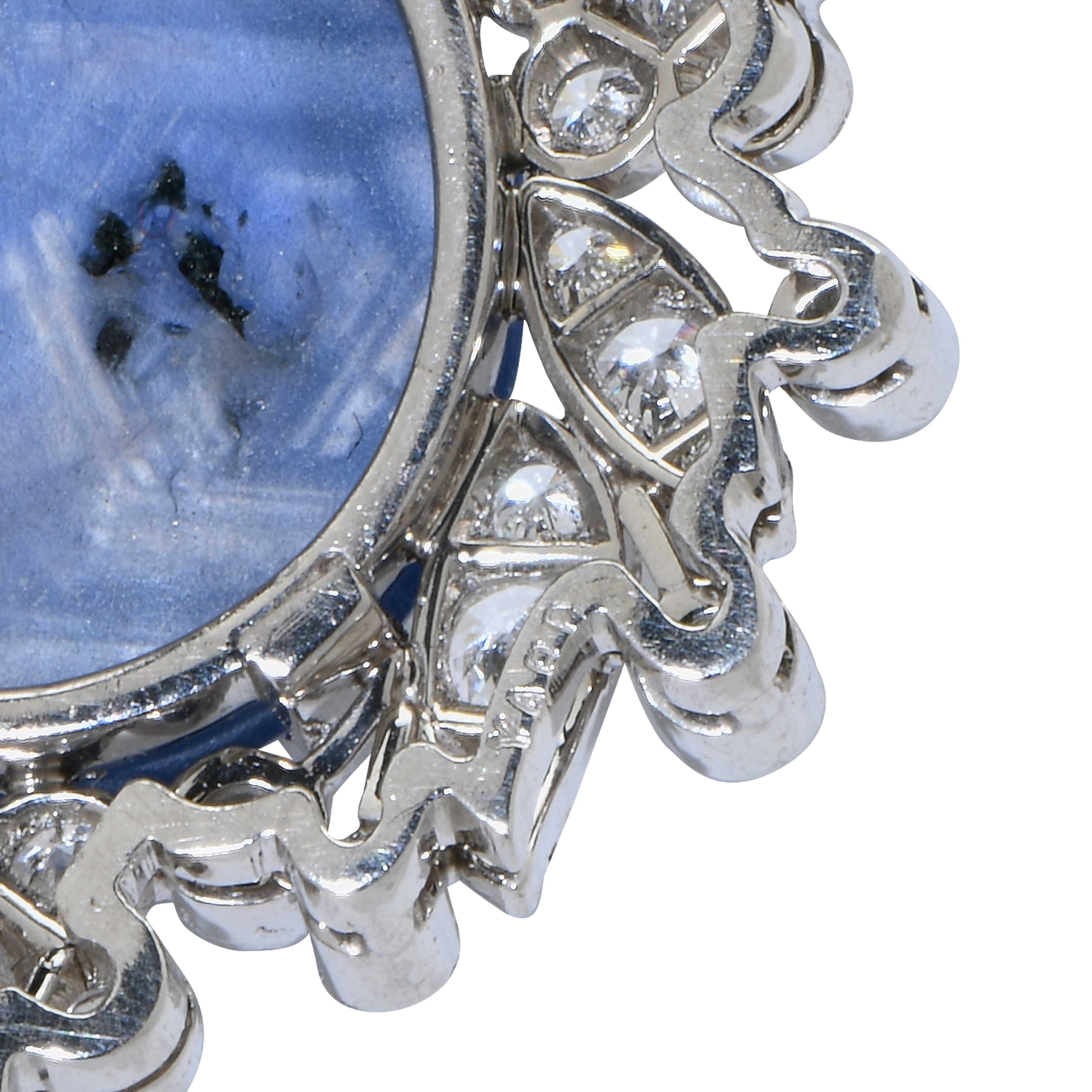 1940s Raymond Yard 15.83 Carat Star Sapphire Diamond and Platinum ...