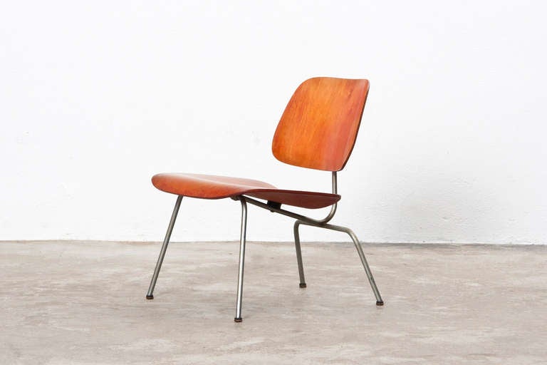 1940s Red Analine LCM Chair by Charles and Ray Eames at 1stDibs | dcw ...