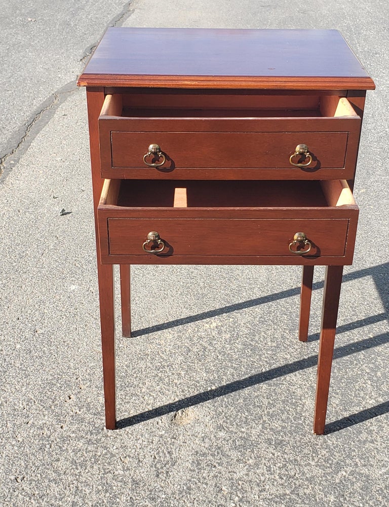 1940s Regency Two-Drawers Mahogany Side Tables by Mersman Furniture, a ...