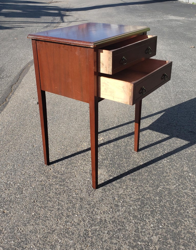 1940s Regency Two-Drawers Mahogany Side Tables by Mersman Furniture, a ...