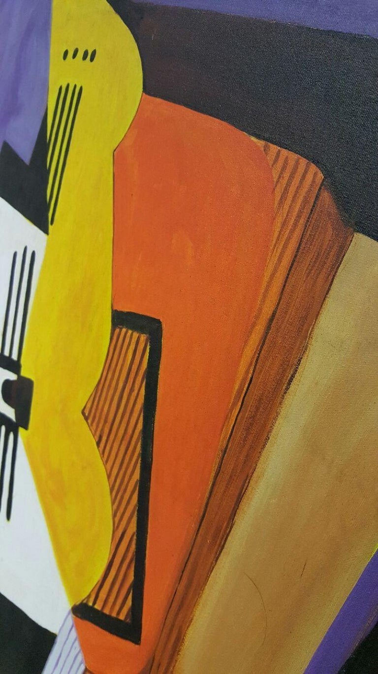 1940s Rendering Of Pablo Picasso "Still Life With Guitar" by Artist Ray ...