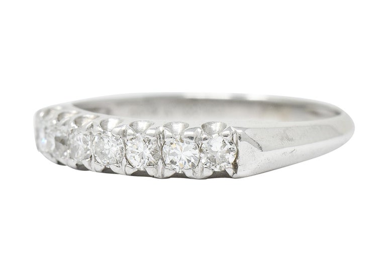 1940's Retro 0.35 Carat Diamond Platinum Fishtail Band Ring at 1stDibs