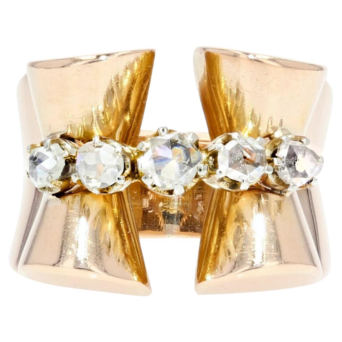 1940s Retro Diamond Gold Tank Ring at 1stDibs | tank rings, what is a ...