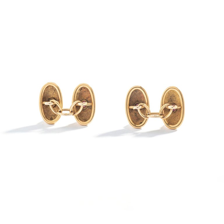 1940s Ruby Gold Cufflinks Set For Sale at 1stDibs | 1940s cufflinks