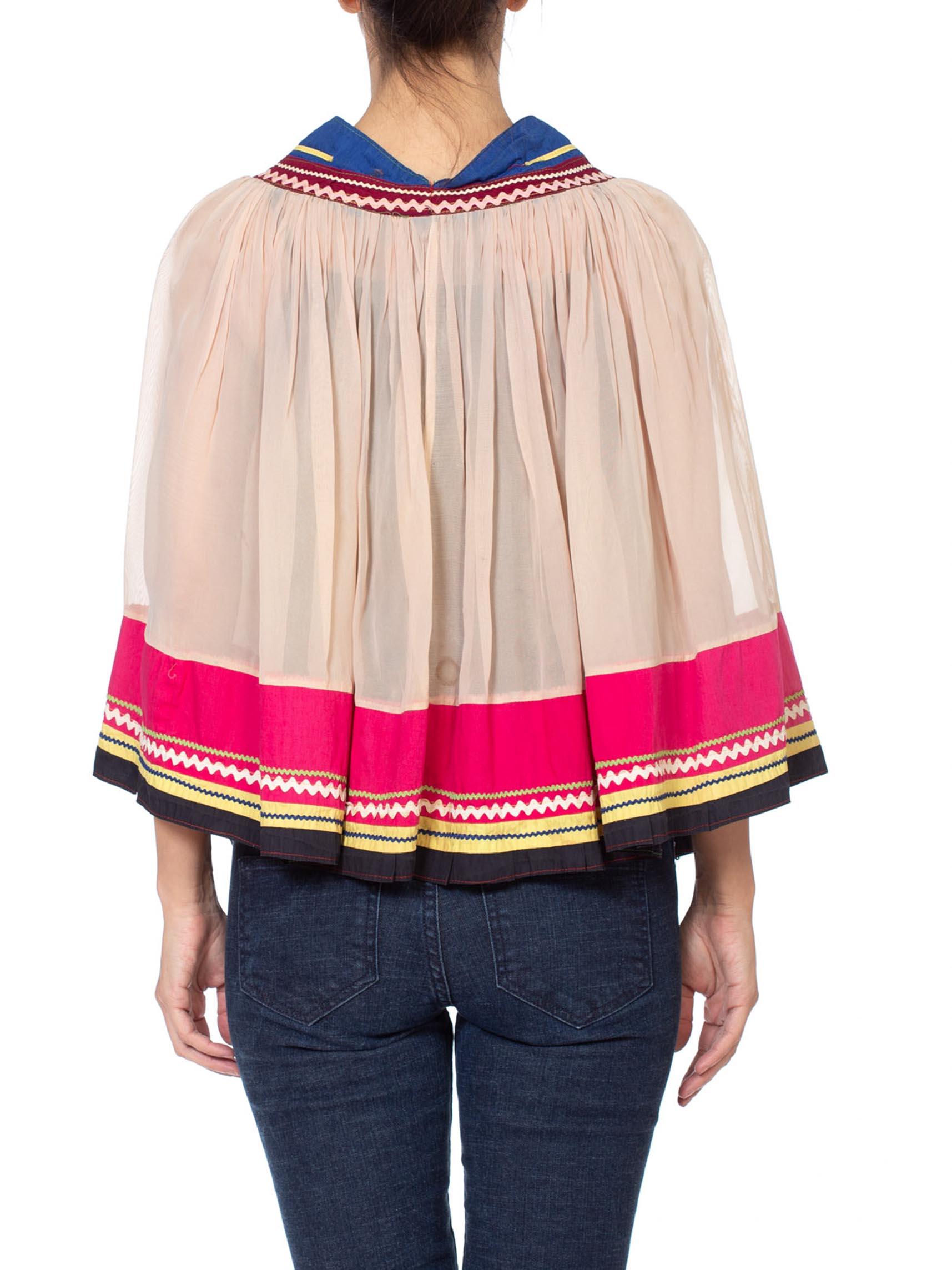 1940S Seminole Indian Native American Ric-Rac Boho Poncho Top at ...
