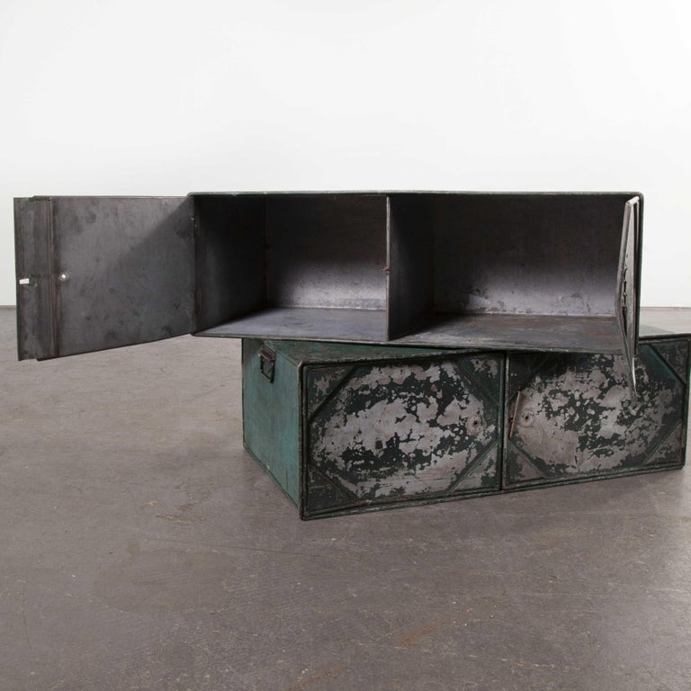 1940s Set of Two British Military Metal Storage Boxes at 1stDibs