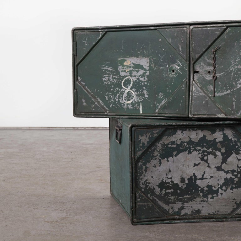 1940s Set of Two British Military Metal Storage Boxes at 1stDibs