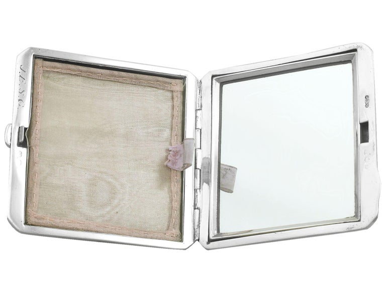 1940s, Sterling Silver and Enamel Compact by Joseph Gloster Ltd For ...