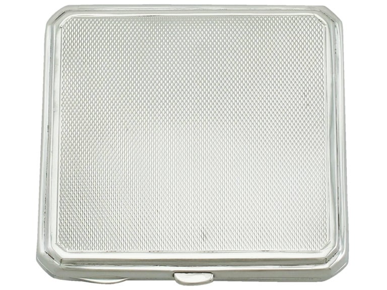 1940s Sterling Silver and Enamel Compact by Joseph Gloster Ltd For Sale ...