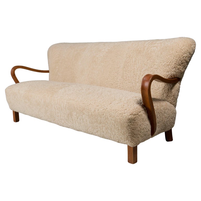 1940s Swedish Shearling Couch at 1stDibs
