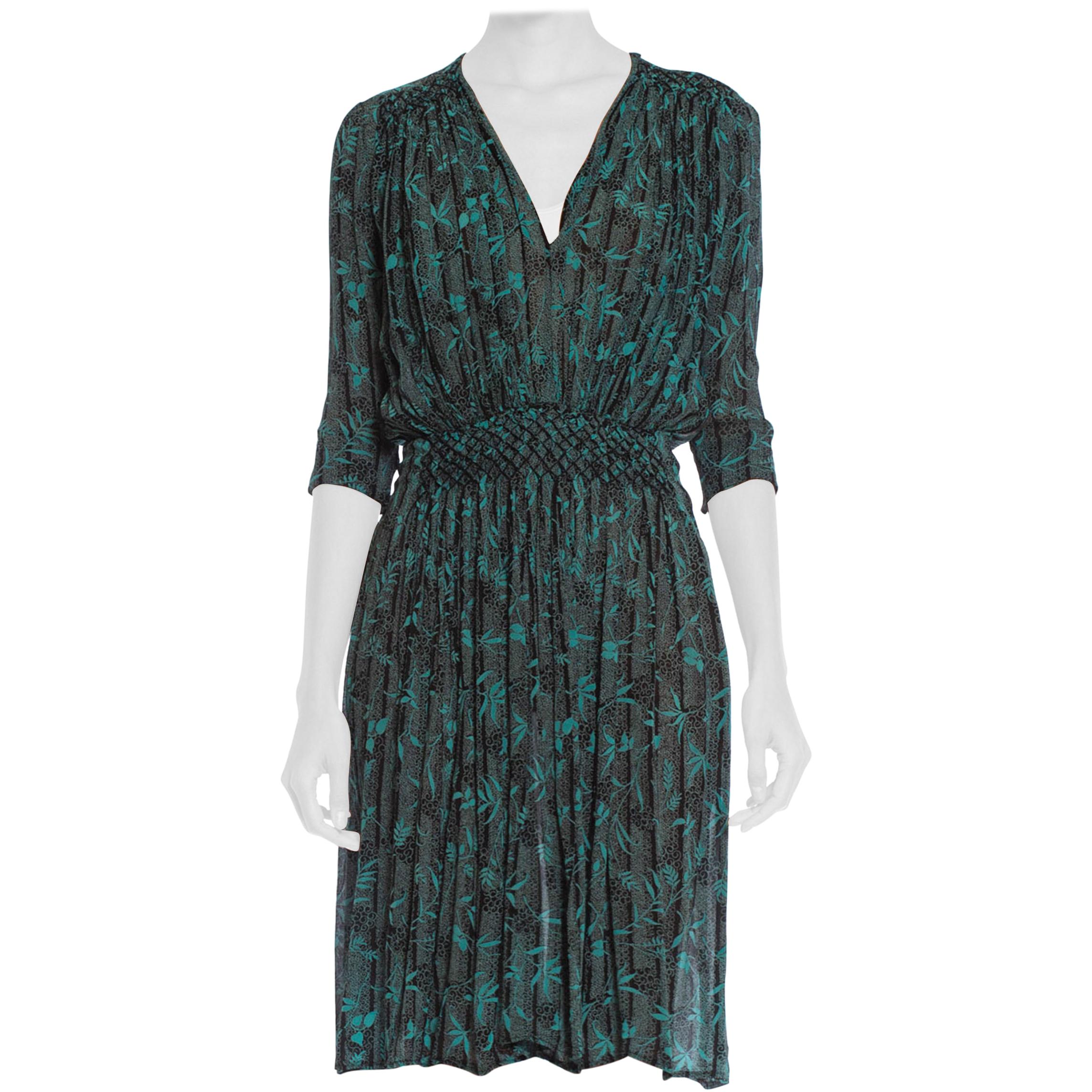 1980S PETER KEPPLER Black Silk Faille Long Sleeve Fringed Cocktail ...