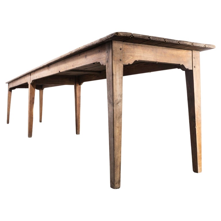 1940's Very Long Plank Pine French Farmhouse Table, Four Metre at 1stDibs
