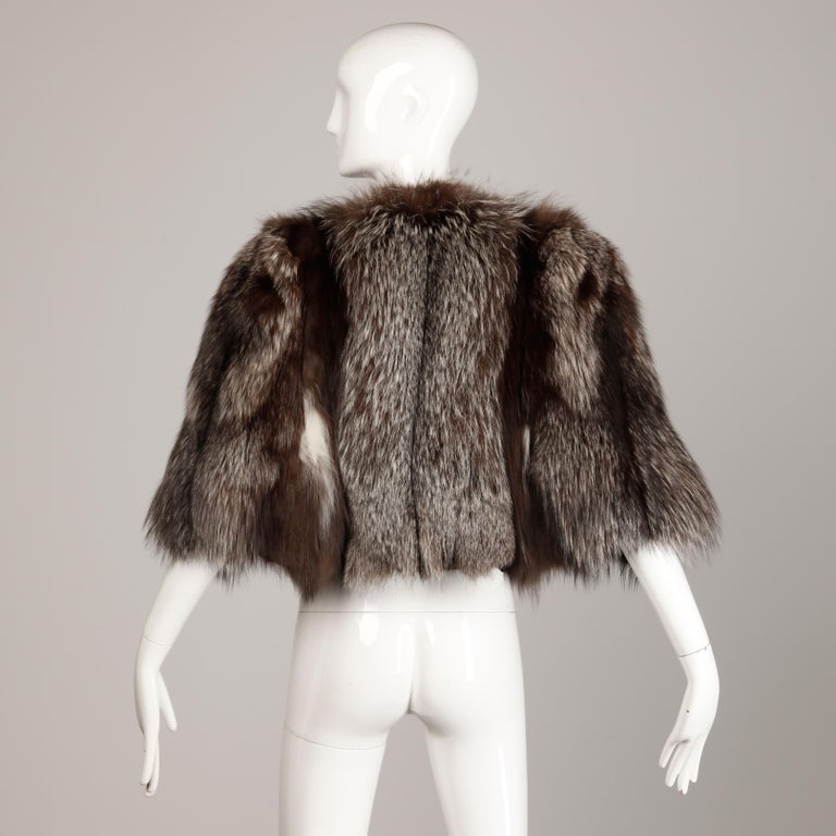 1940s Silver Fox Fur Cape at 1stDibs