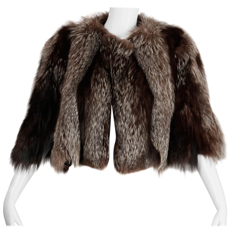 1940s Silver Fox Fur Cape at 1stDibs
