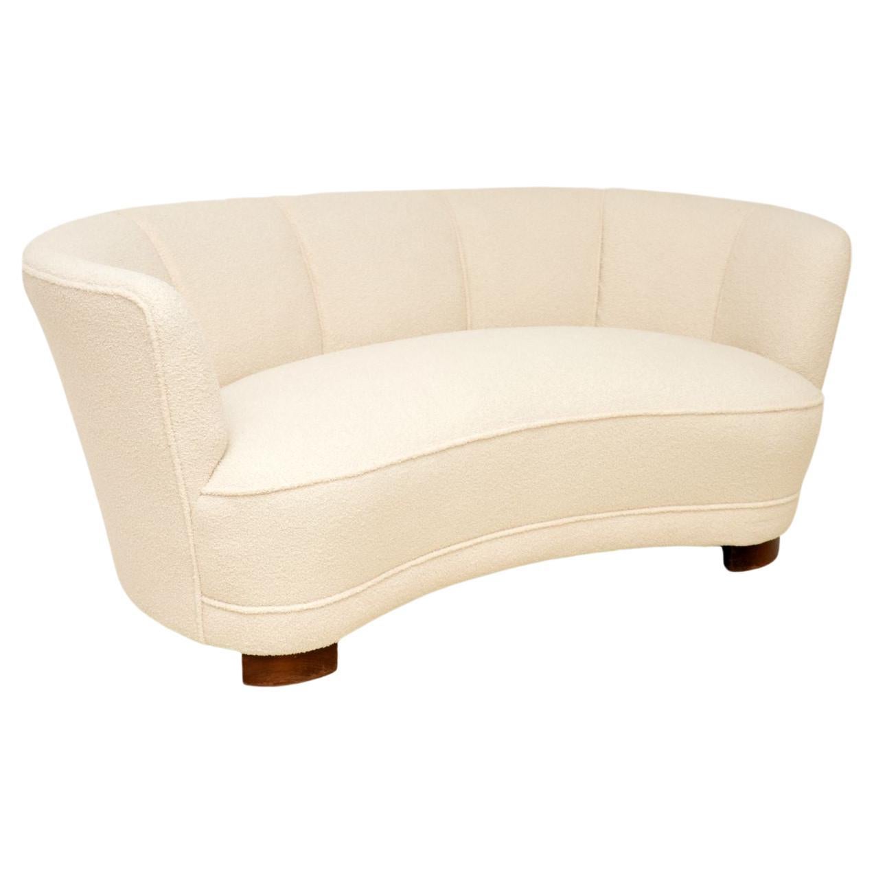 1940s Curved Danish Cabinetmaker Banana Sofa at 1stDibs