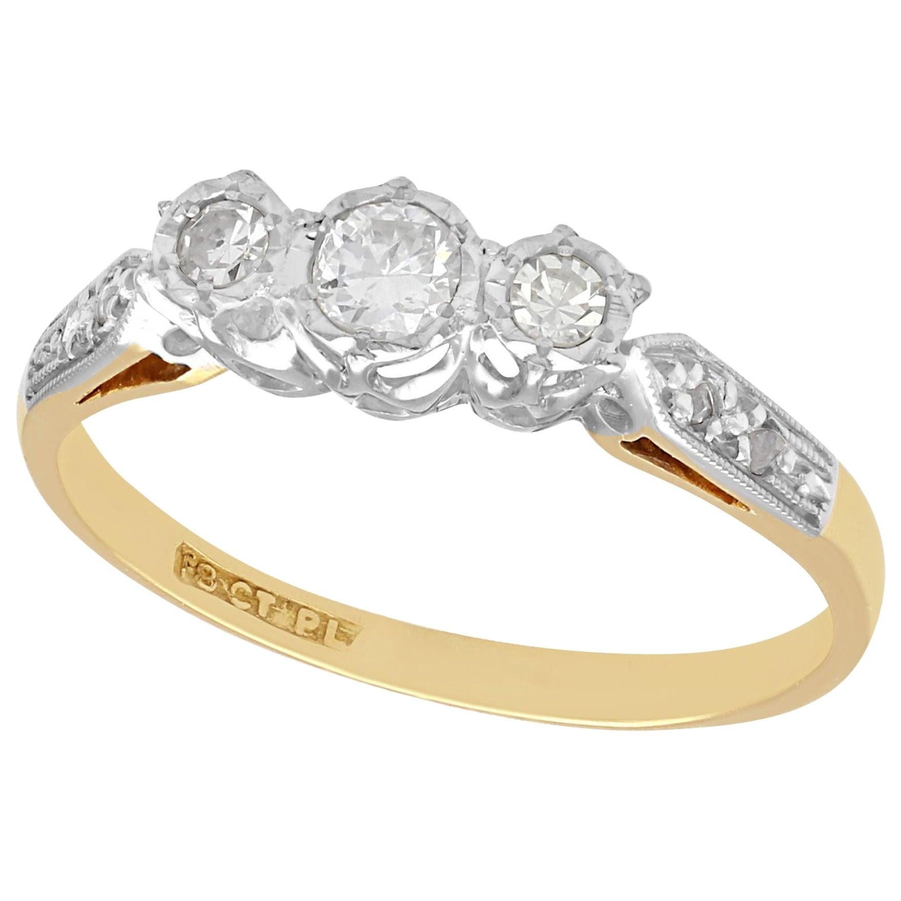 Diamond and Yellow Gold Trilogy Twist Ring For Sale at 1stDibs