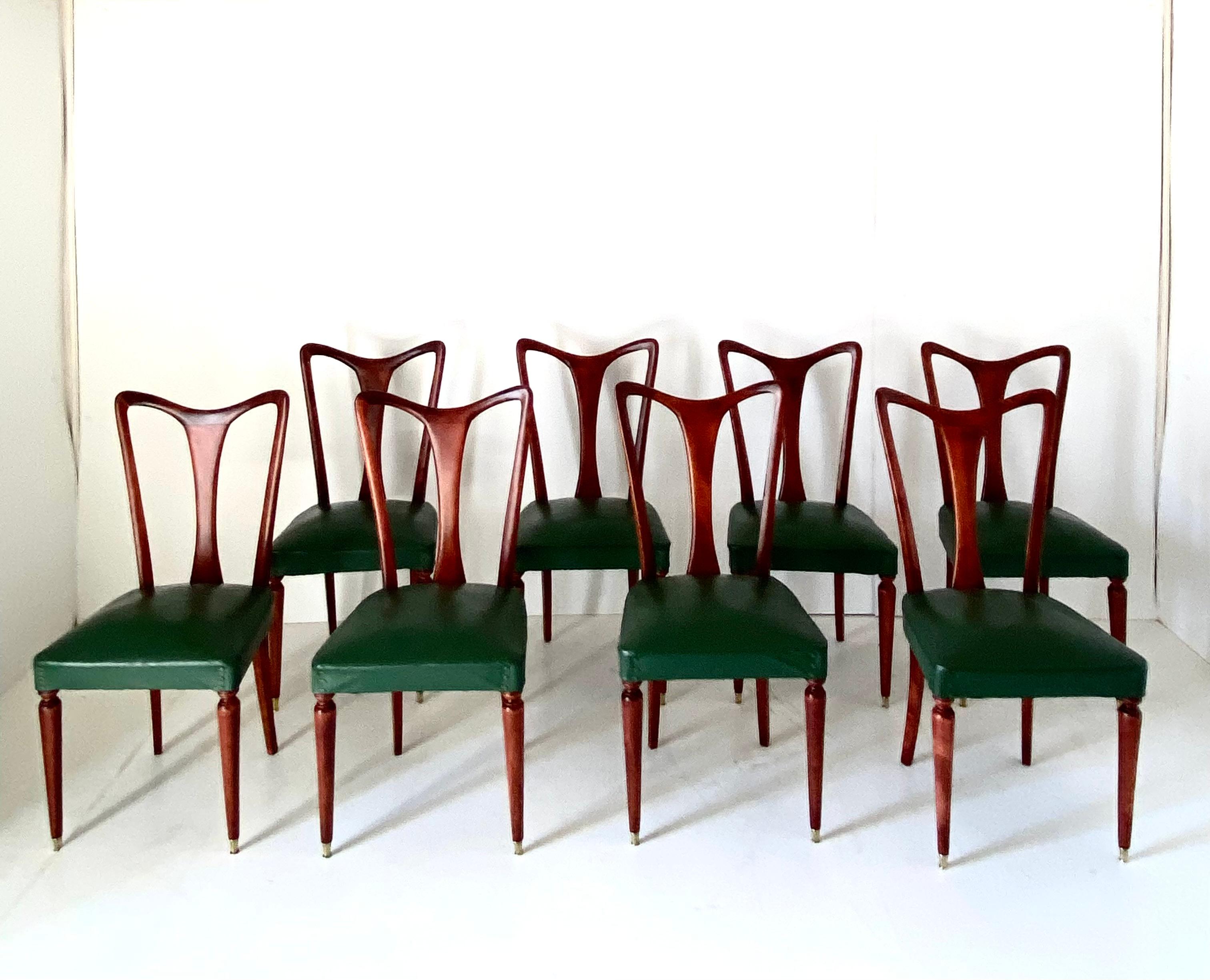 Vintage Dining Chairs, Set of Eight, Guglielmo Ulrich, Italy, 1940s For ...