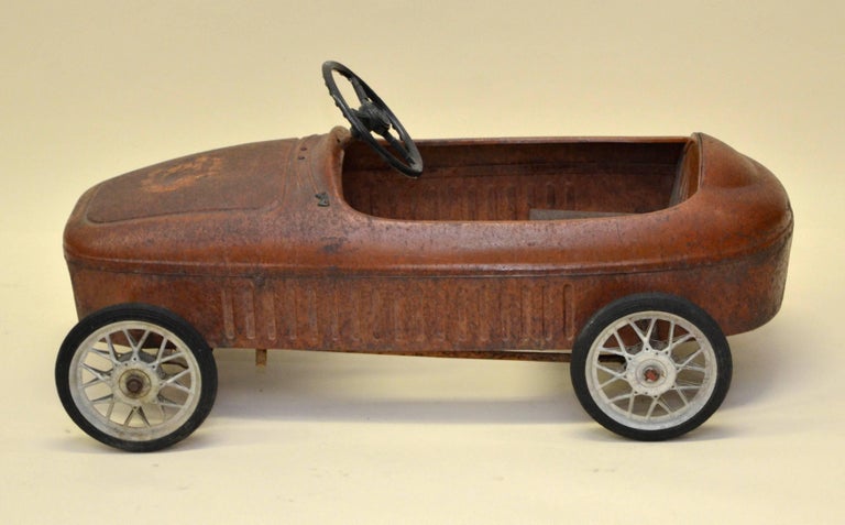 1940s Vintage English Metal Red Pedal Car For Sale at 1stDibs
