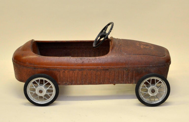 1940s Vintage English Metal Red Pedal Car For Sale at 1stDibs