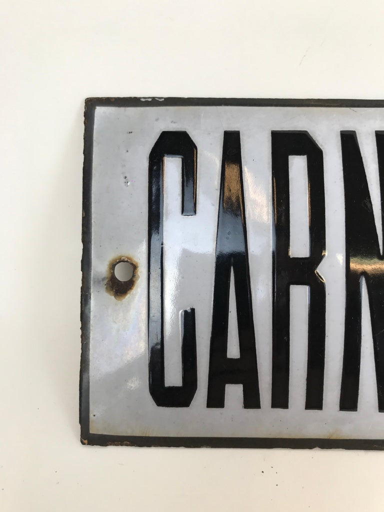 1940s Vintage Italian Enamel Metal Sign "Carne Suina", 'Pork Meat' For ...