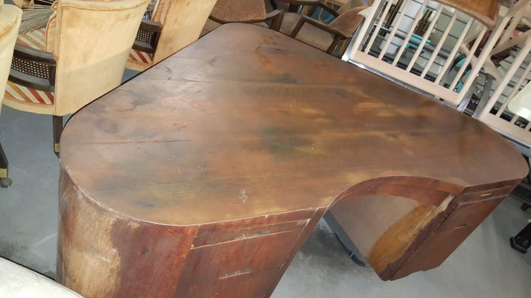 1940s Vintage Mahogany Art Deco Executive Desk Called the Fletcher ...