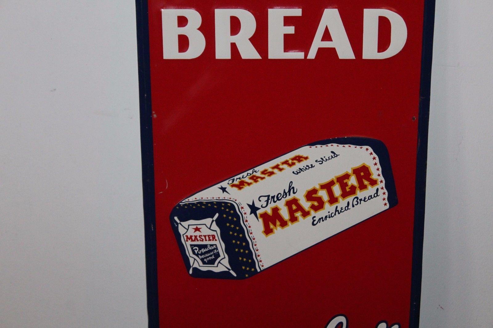 1940s Vintage Master Bread Tin Advertising Sign For Sale at 1stDibs ...