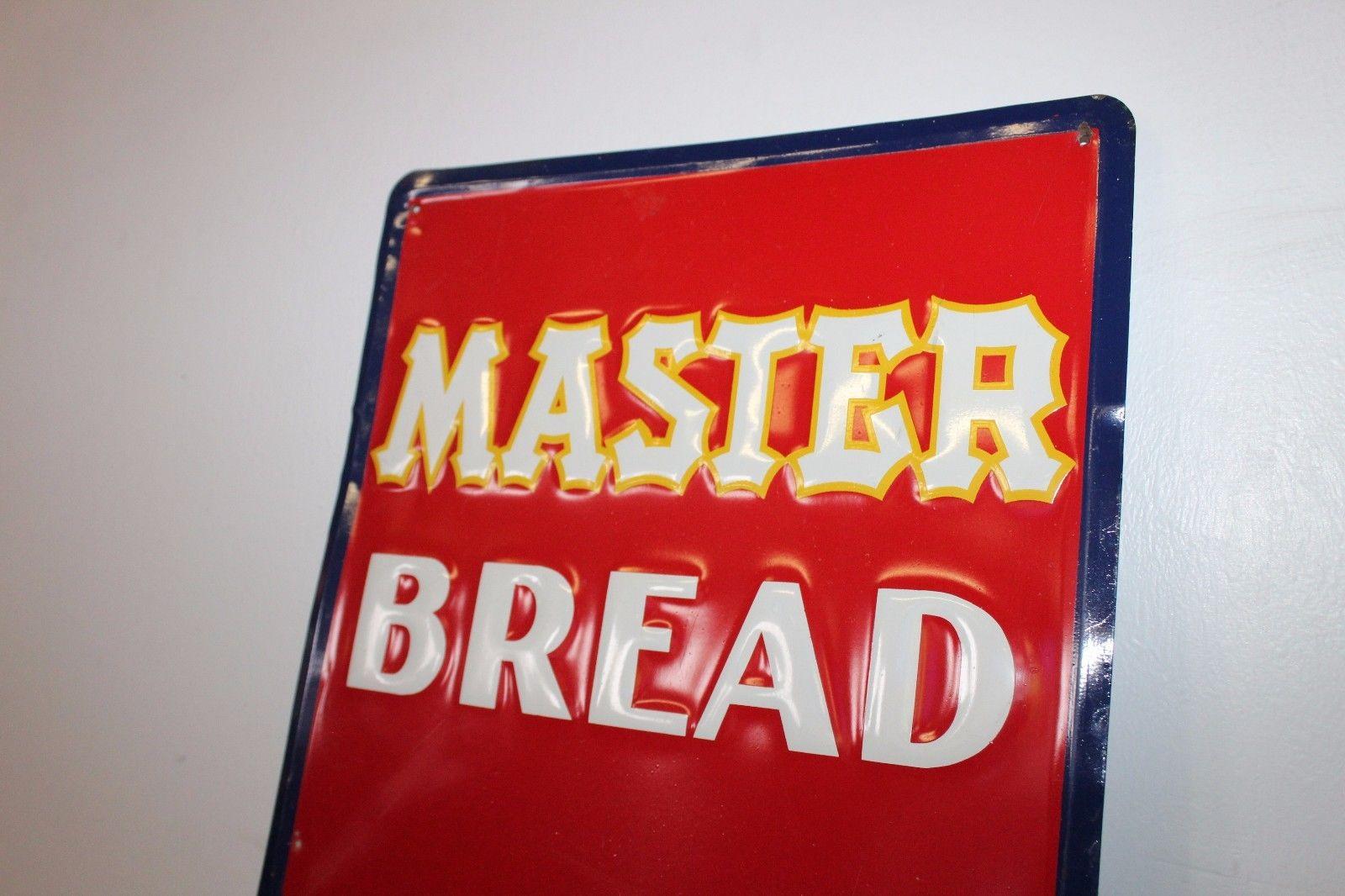 1940s Vintage Master Bread Tin Advertising Sign For Sale at 1stDibs ...