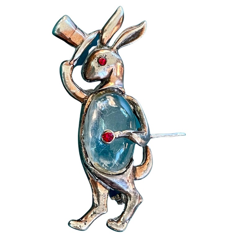 1940's Vintage Norma Jelly Belly Rabbit Sterling Silver and Gold Wash ...