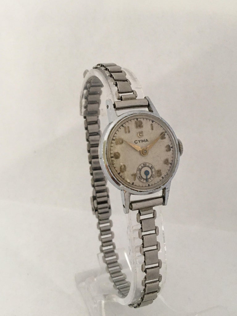 1940s Vintage Stainless Steel Ladies Cyma Mechanical Watch For Sale at ...