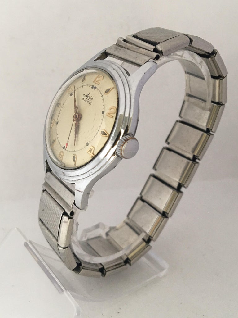 1940s Vintage Steel and Stainless Steel Back Avia Mechanical Watch at ...