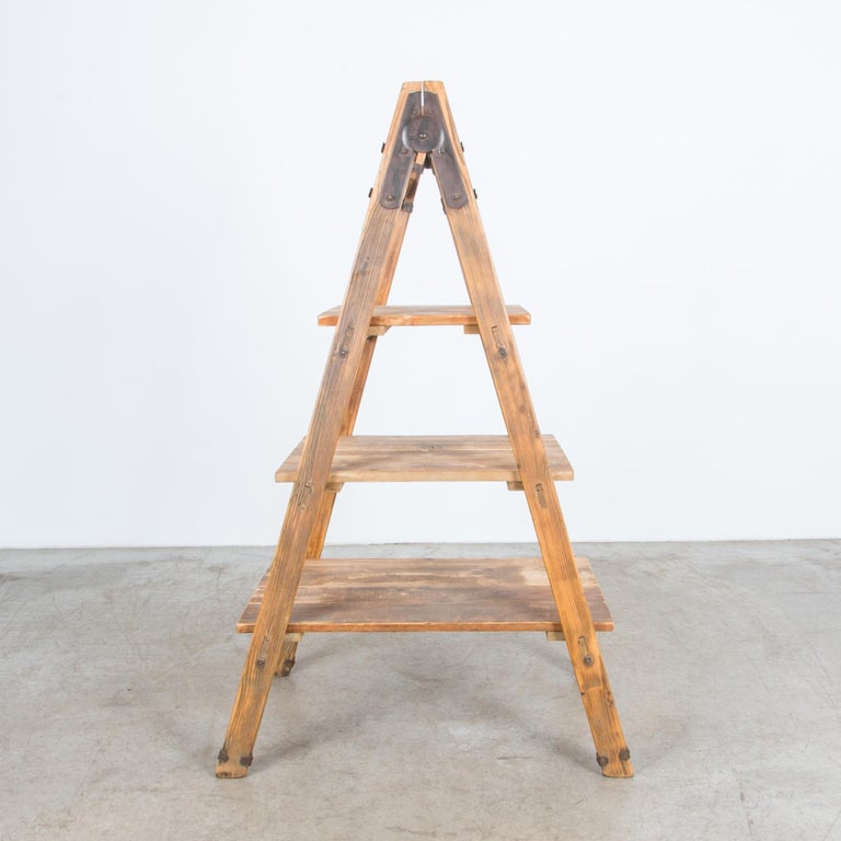 1940s Vintage Wooden Ladder Shelf at 1stDibs