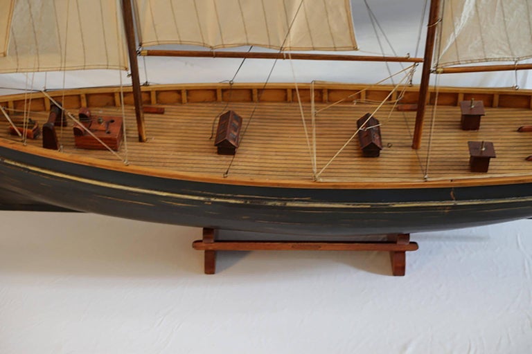 1940s Wood and Brass Monumental Ship Model For Sale at 1stDibs