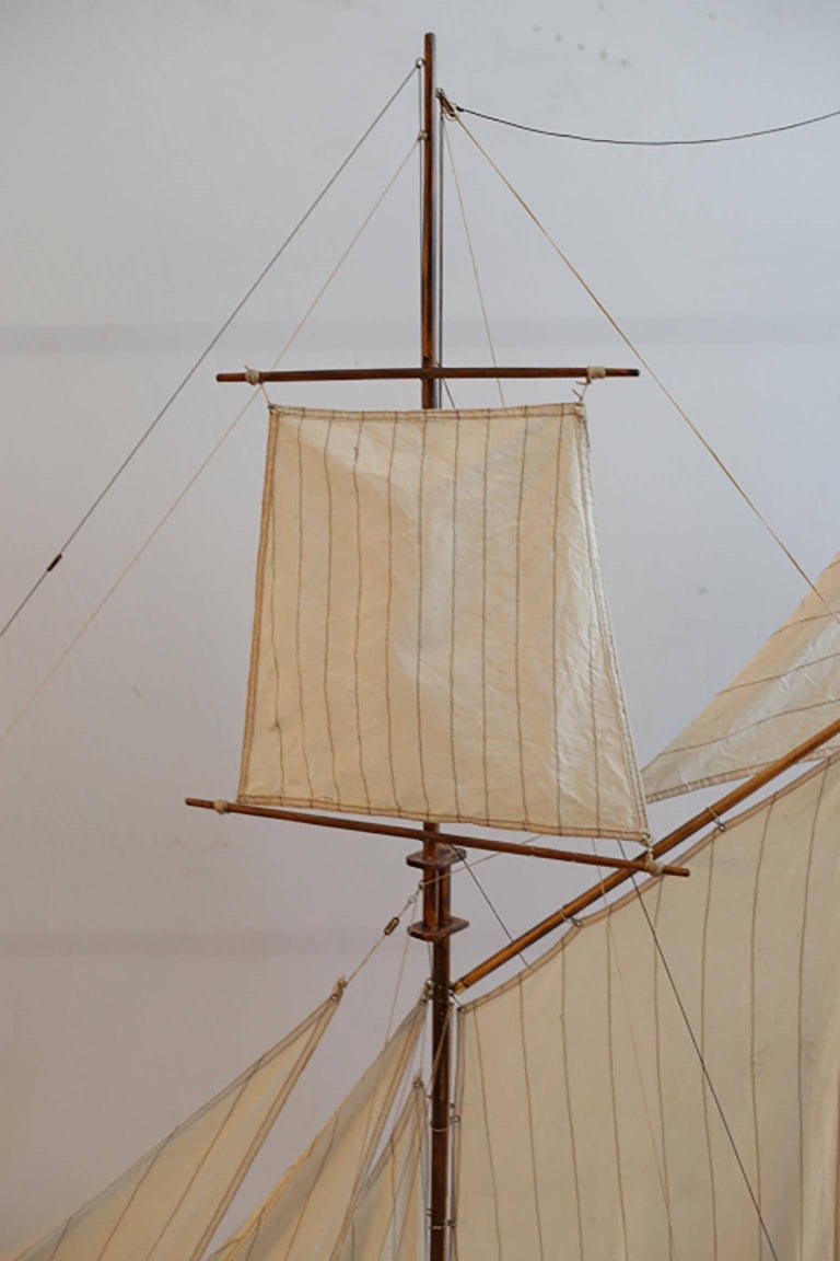 1940s Wood and Brass Monumental Ship Model For Sale at 1stDibs