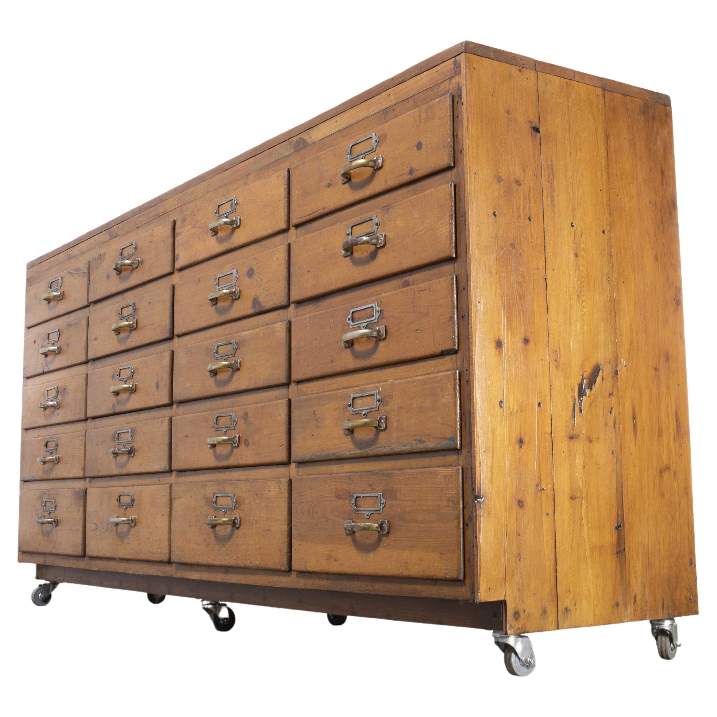 1920's Large French Workshop Bank Of Drawers - Forty Five Drawers For ...