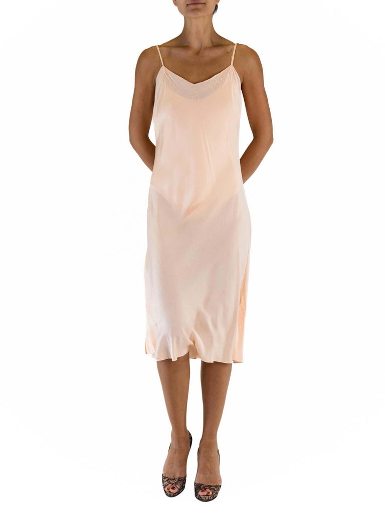 1940S YOLANDA Blush Pink Bias Cut Silk Negligee With Couture Finishing ...