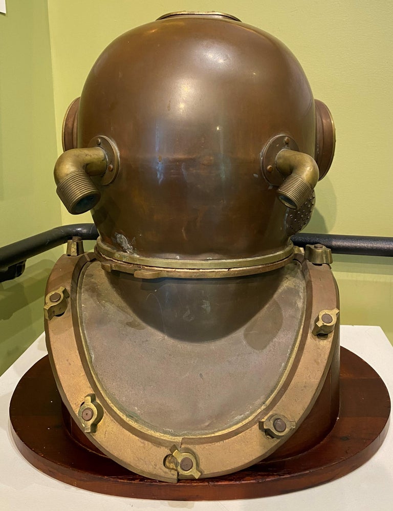 1941 US Navy Replica Diving Helmet Mark V, with Custom Wooden Stand For ...