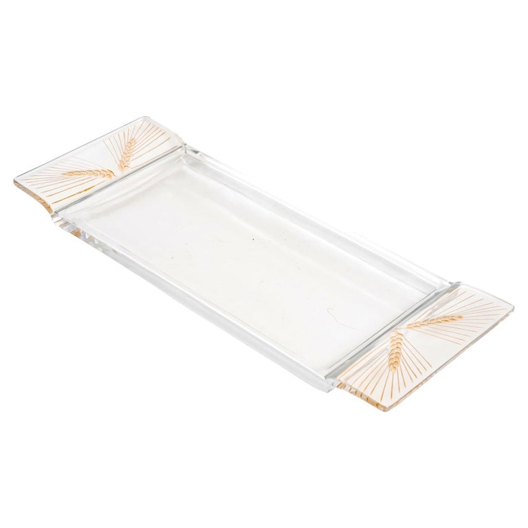 Plateau Cake Dish Arras en verre transparent avec patine Sepia, Rene ...