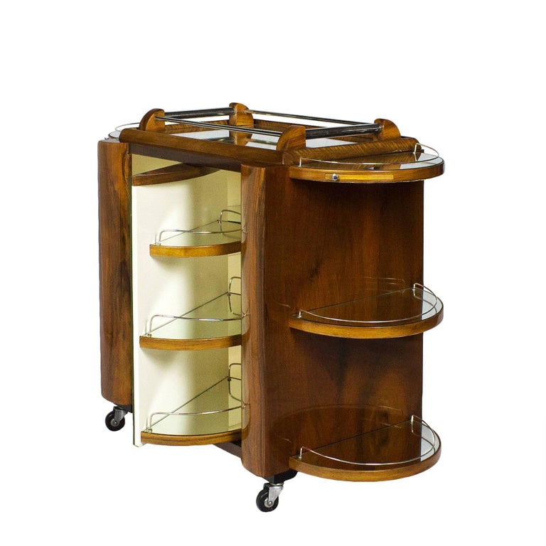 1945-1950 Dry Bar on Wheels Borraz, Walnut, France at 1stDibs | bar ...