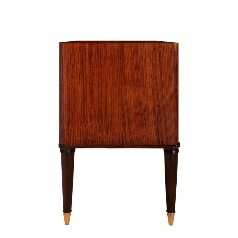 1945, Large Commode with Six Drawers, Zebra Wood, Mahogany, Brass ...