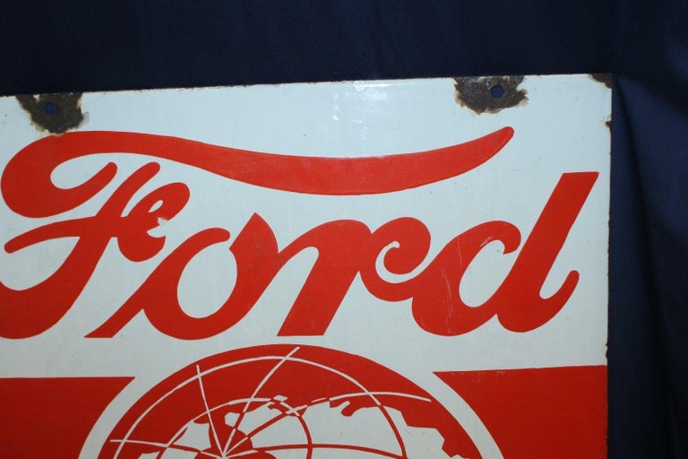 1946-1953 Ford Borne Service Double Sided Porcelain Shield Sign For ...