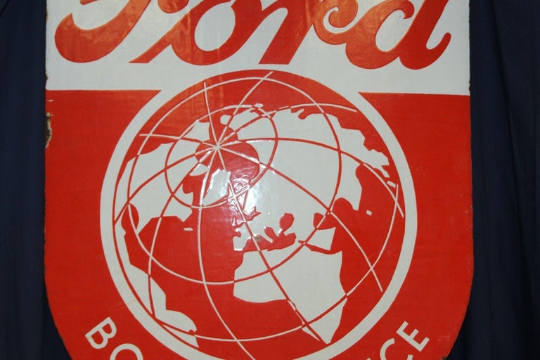 1946-1953 Ford Borne Service Double Sided Porcelain Shield Sign For ...