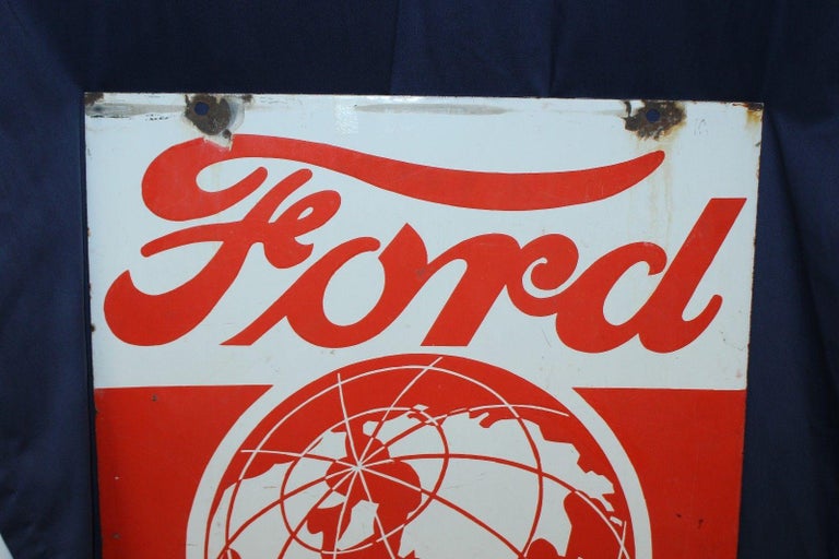 1946-1953 Ford Borne Service Double Sided Porcelain Shield Sign For ...