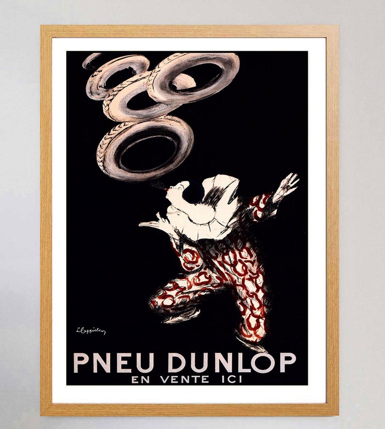1946 Dunlop Tyres Original Vintage Poster For Sale at 1stDibs