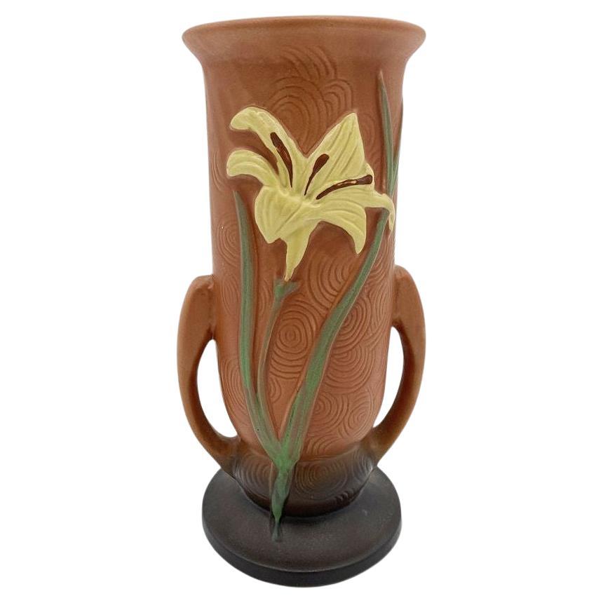 Roseville Art Pottery Vase With Jonquil Pattern 1930 at 1stDibs