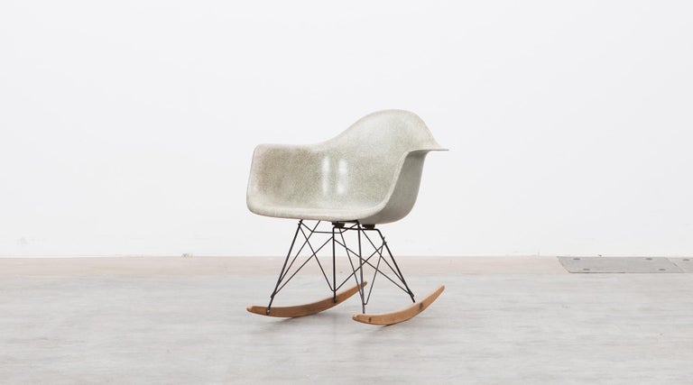 1948 Parchment Color Fiberglass Shell RAR Rocking Chair by Charles and ...