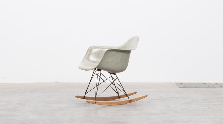 1948 Parchment Color Fiberglass Shell RAR Rocking Chair by Charles and ...