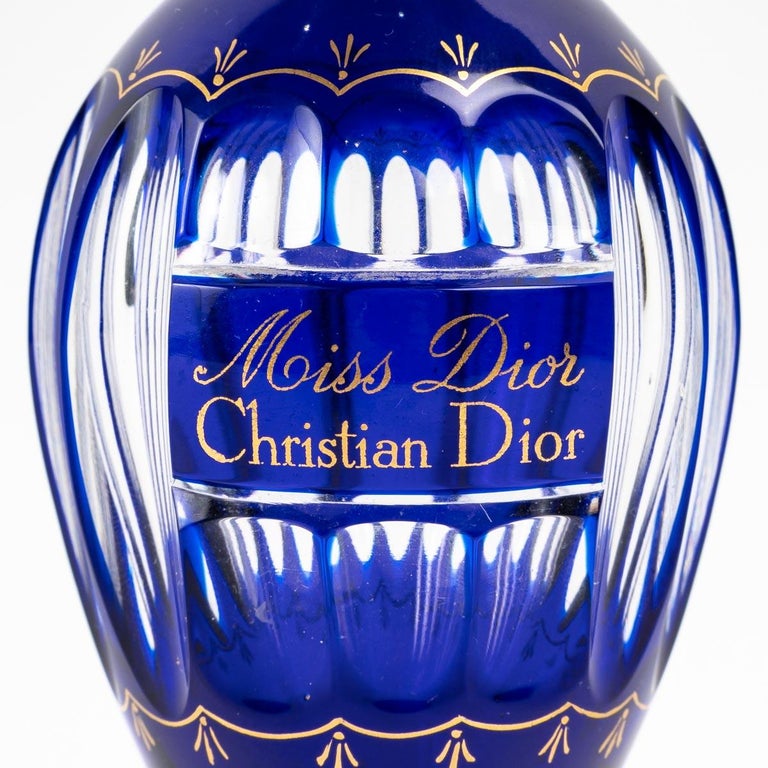 1949 Christian Dior Perfume Bottle Miss Dior in Clear and Blue Crystal ...
